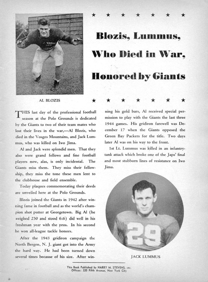 Al Blozis "WWII HERO & College FB HOF Hall of Fame" Autographed Signed ...