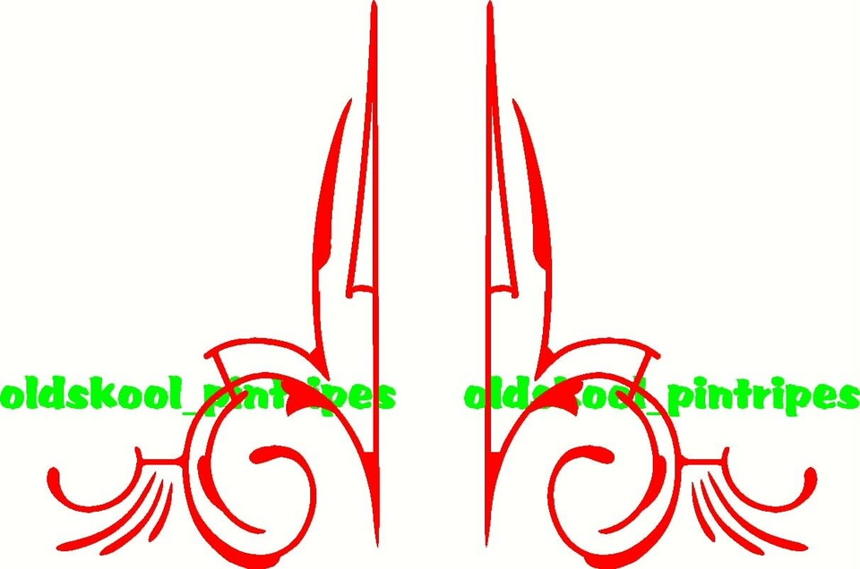 Fender door corner pinstripe pinstriping hot rat rod vinyl decal SET of ...