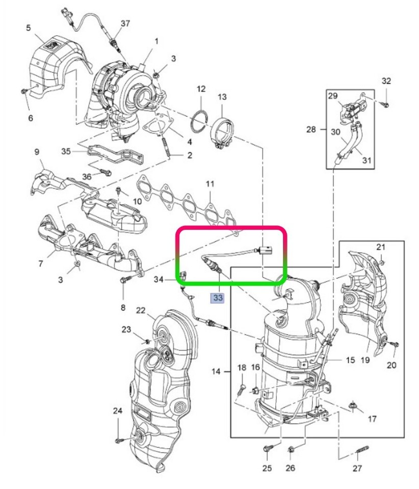DPF Oxygen Sensor #25182881 for Chevrolet CAPTIVA 11~15 2.0/2.2 DSL by ...