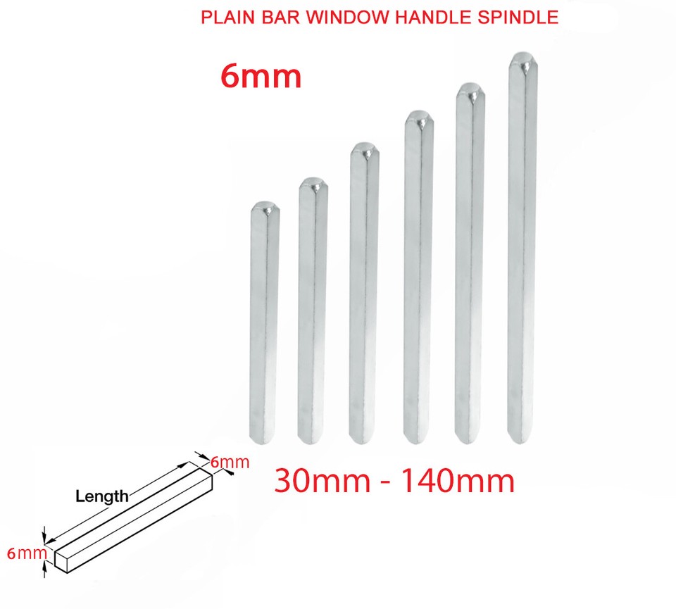 Door Handle Spindle Bar Plain or Split Length 10mm-150mm For Doors or ...