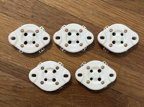 Five NOS 4 Pin Ceramic Tube Sockets for 300B, 811, 2A3 Vacuum Tubes ...