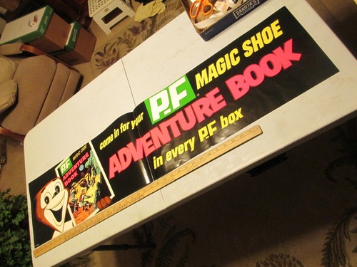 PF FLYER 1962 MAGIC SHOE space rocket astronaut store sign comic book ...