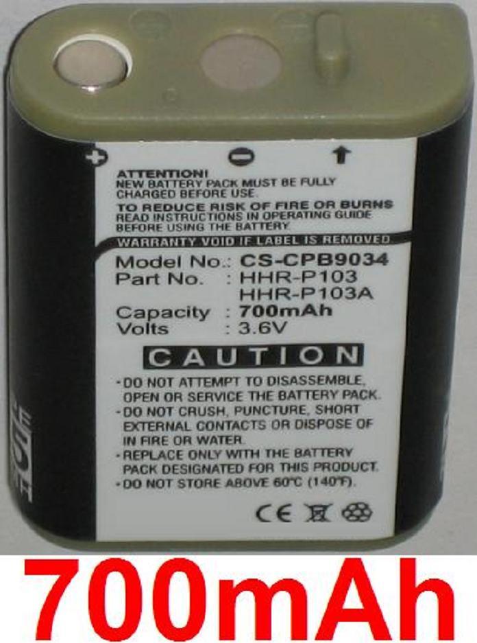 Batterie HHR-P103 HHR-P103A 700mAh Pour Panasonic KX-TCA256, Vtech ...