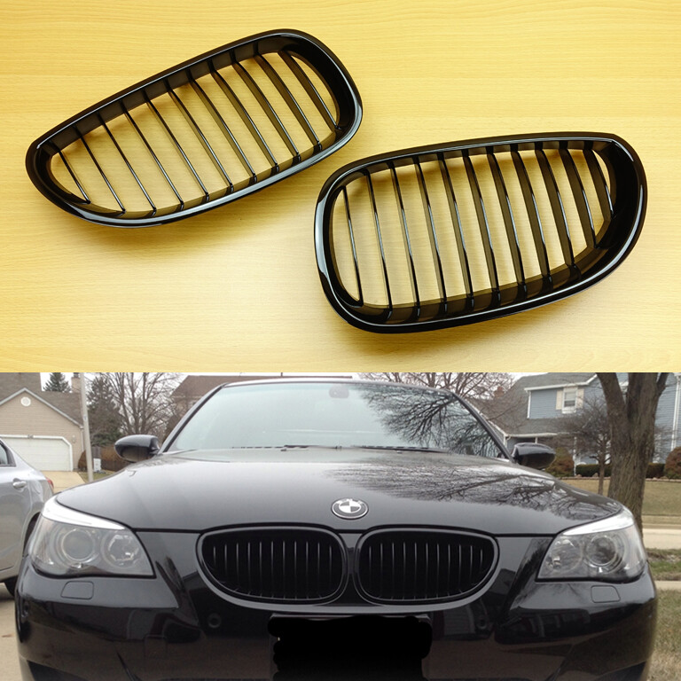 Piano Black BMW 5-Series E60 E61 Front Kidney Grille Grill 525d 520d ...