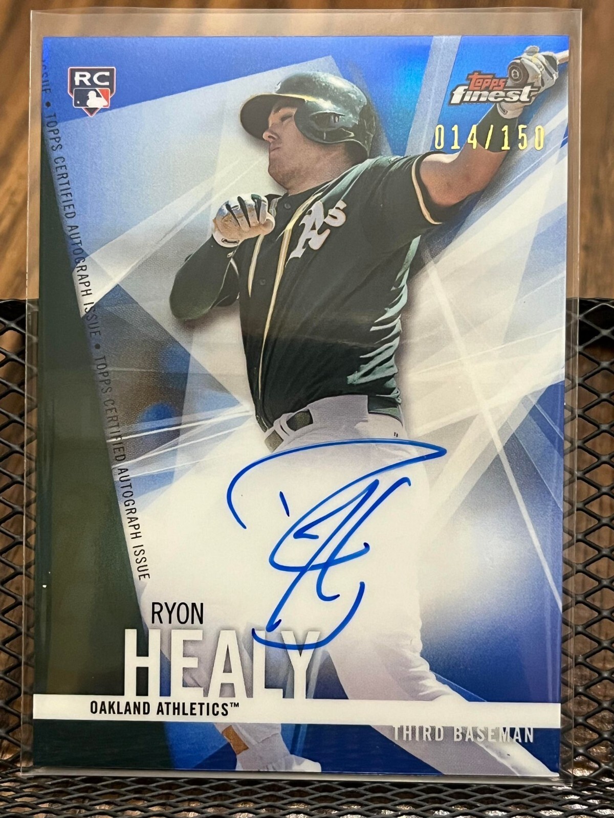 RYON HEALY 2017 TOPPS FINEST ROOKIE OAKLAND AUTO AUTOGRAPH BLUE ...