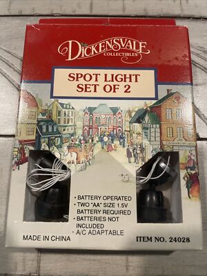 Lemax Dickensville Collectibles Spot Light Set Of 2 ~Item #24028 Tested ...