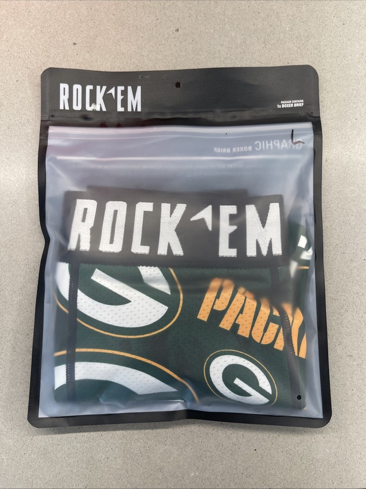 ROCK EM GREEN BAY PACKERS BOXER BRIEFS (Size Large) | eBay