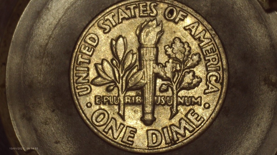 1985 P Roosevelt Dime Raised Rim No Ridges Non Reeded Error Coin UNC ...