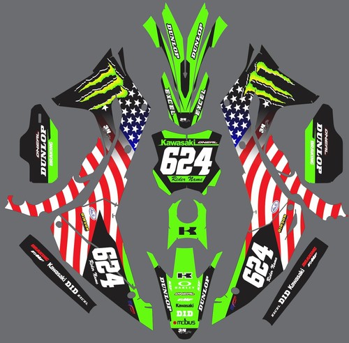 Graphic Kit for 2025 Kawasaki KXF250 KX250f KX 250f Decal Stickers | eBay