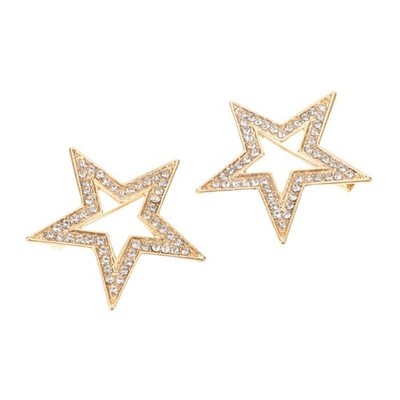 2pcs Five Pointed Star Brooch - Rhinestone Lapel Pin - Boutonniere for ...