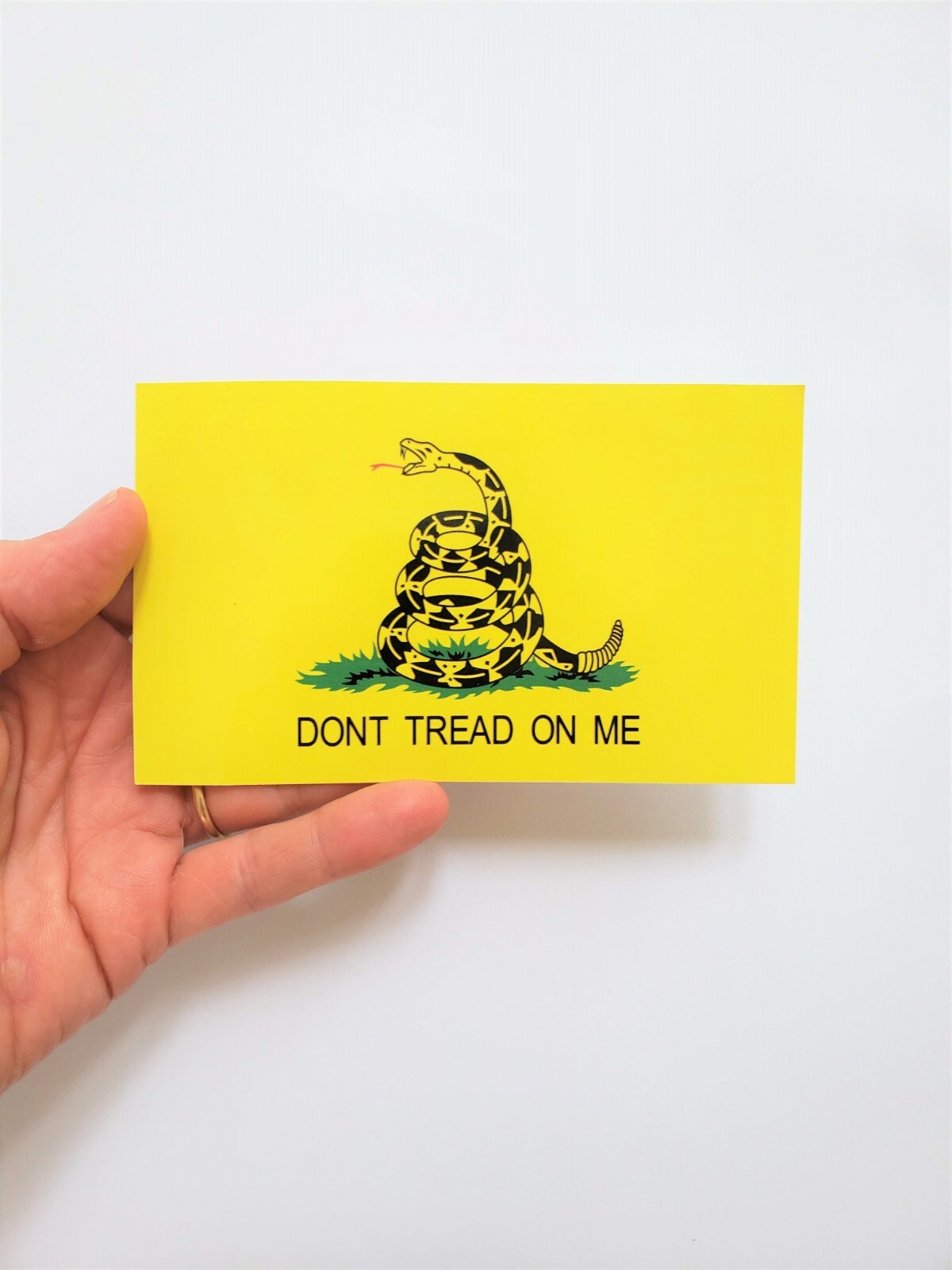 4 GADSDEN FLAG STICKERS VINYL STICKER DECAL DONT TREAD ON ME BUMPER ...