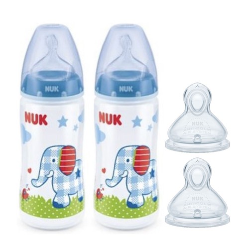 NUK First Choice Babyflasche 300ml + 2er Silikon Sauger 6-18M | eBay.de