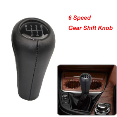1x 6 Speed PU Manual Gear Shift Knob Shifter For BMW E81 E82 E87 E46 ...
