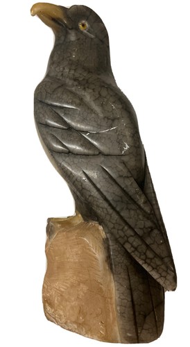 Carved Alabaster Marble Eagle Hawk Sculpture Statue Vtg Stone Bird 9.5 ...