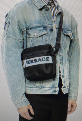 $975 Authentic Versace Greco Men Backpack Bag Logo Borsello Vitello ...