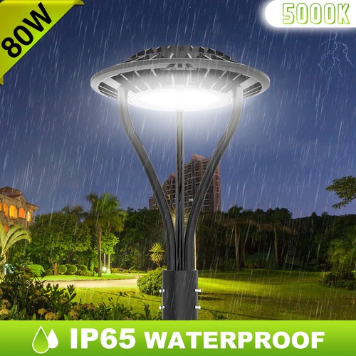 80W AC100-277V Outdoor LED Post Top Light Garden Yard Street Pole Light ...