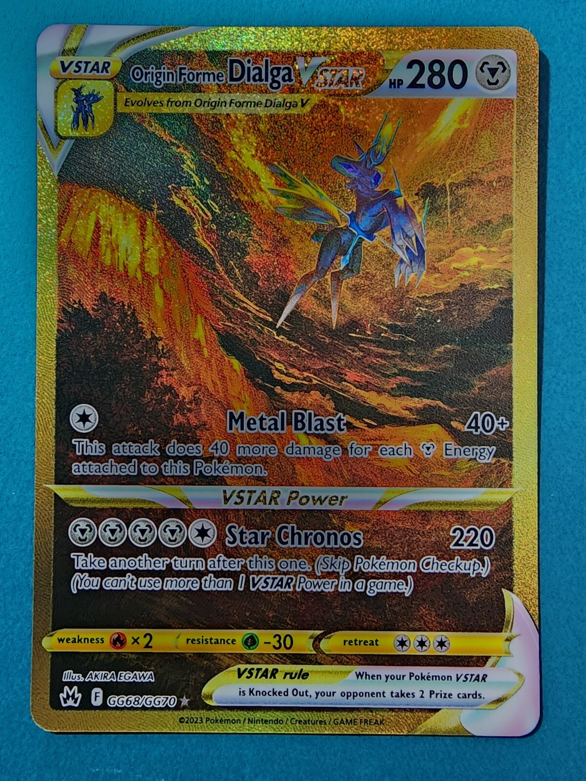 Pokemon TCG Origin Form Dialga Vstar GG68/GG70 Gold Secret Rare Crown ...