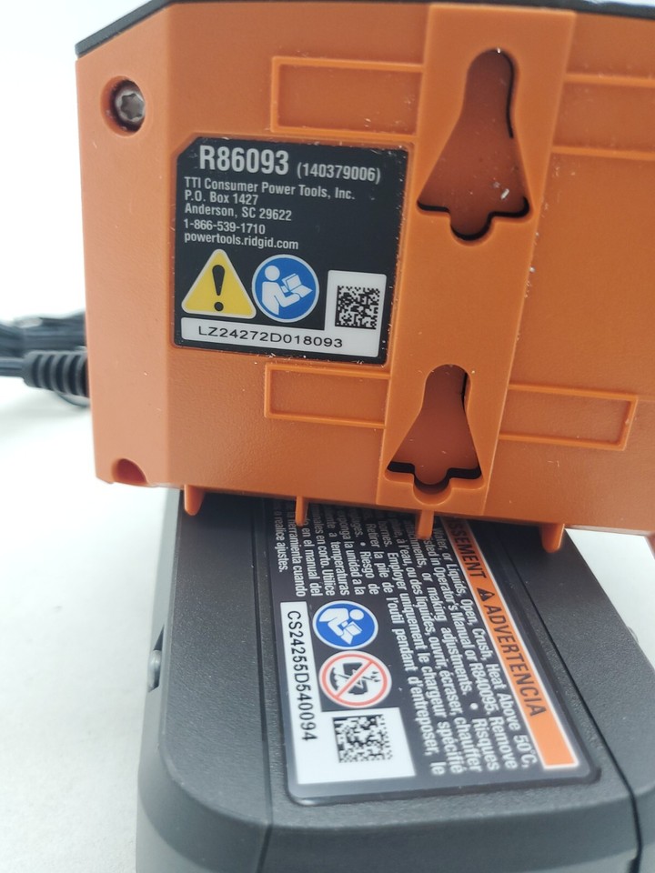 Genuine RIDGID 18V 2.0 Ah MAX Lithium-Ion Battery and Charger R87002-5 ...