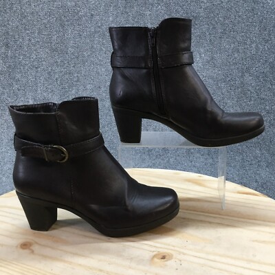 Croft & Barrow Boots Womens 9.5 M Ankle Booties Brown Faux Leather ...