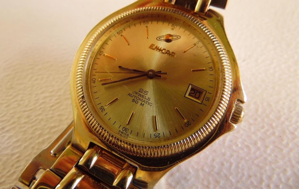 Vintage Enicar Automatic Men’s Wrist watch with Date golden 25 Jewels ...