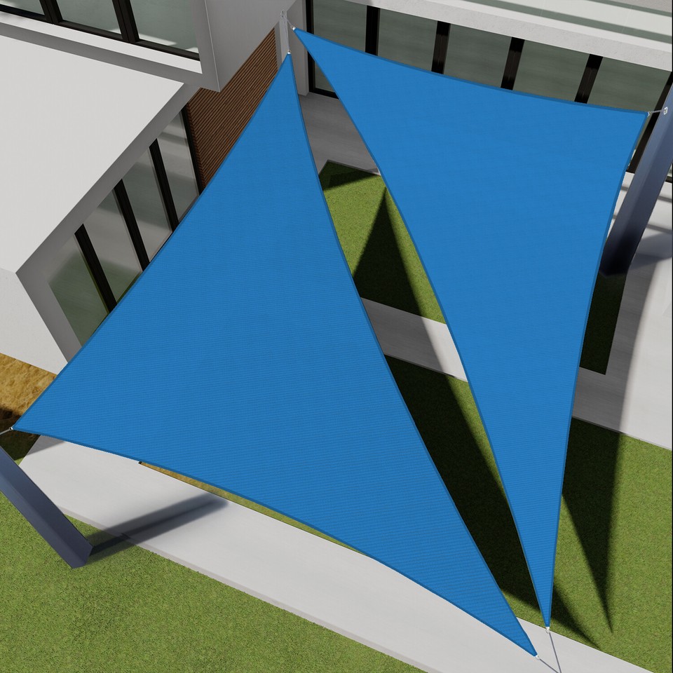 Triangle Curve Sun Shade Sail Home Garden Yard Pool Patio Cover Canopy ...