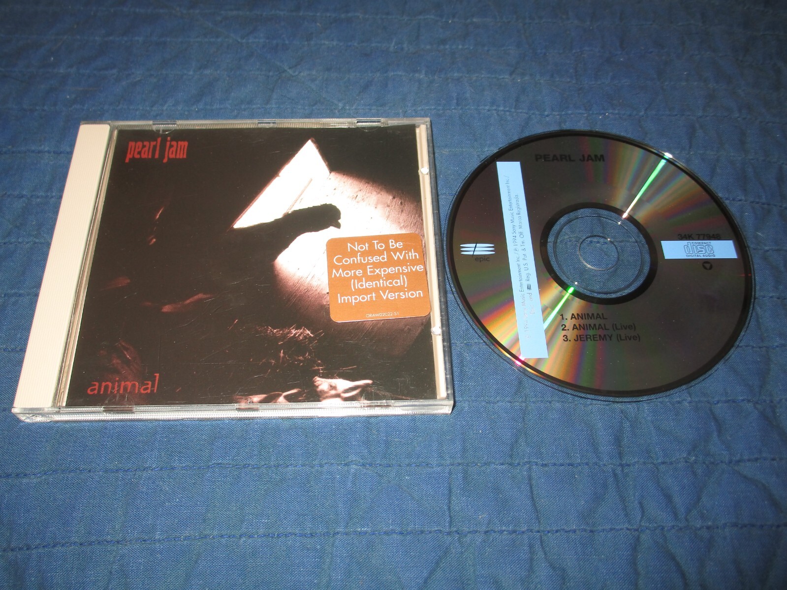 Pearl Jam-Animal / Animal (Live) / Jeremy (Live) 3 Track Single CD | eBay