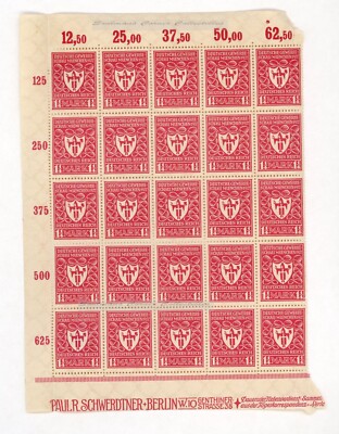 Lot of 25 ea German 1 1/4 Mark Schau Muenchen 1922 Postage Stamps | eBay