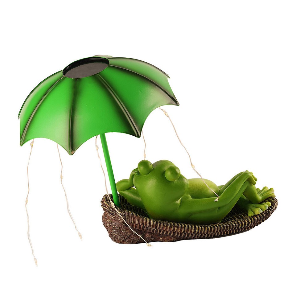 Frogs Umbrella LED Sculptures Light Creative Frogs Garden Outdoor Decor ...