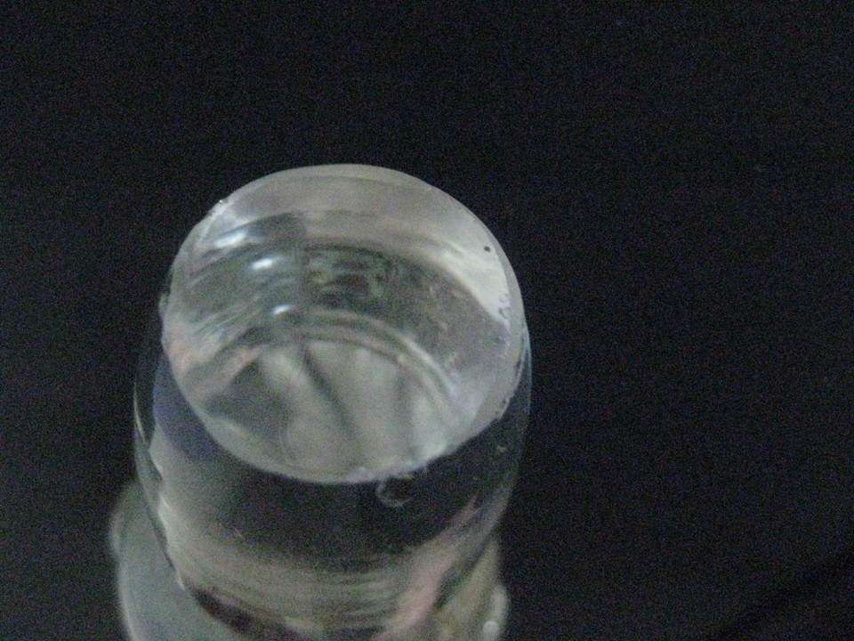 Heavy Solid Clear Cut Glass Decanter/Bottle Stopper with Unusual Shape ...