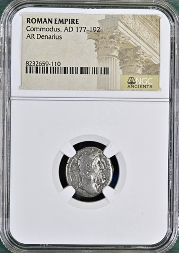 Ancient Roman Silver Denarius Emperor Commodus NGC Genuine Coin 177 ...