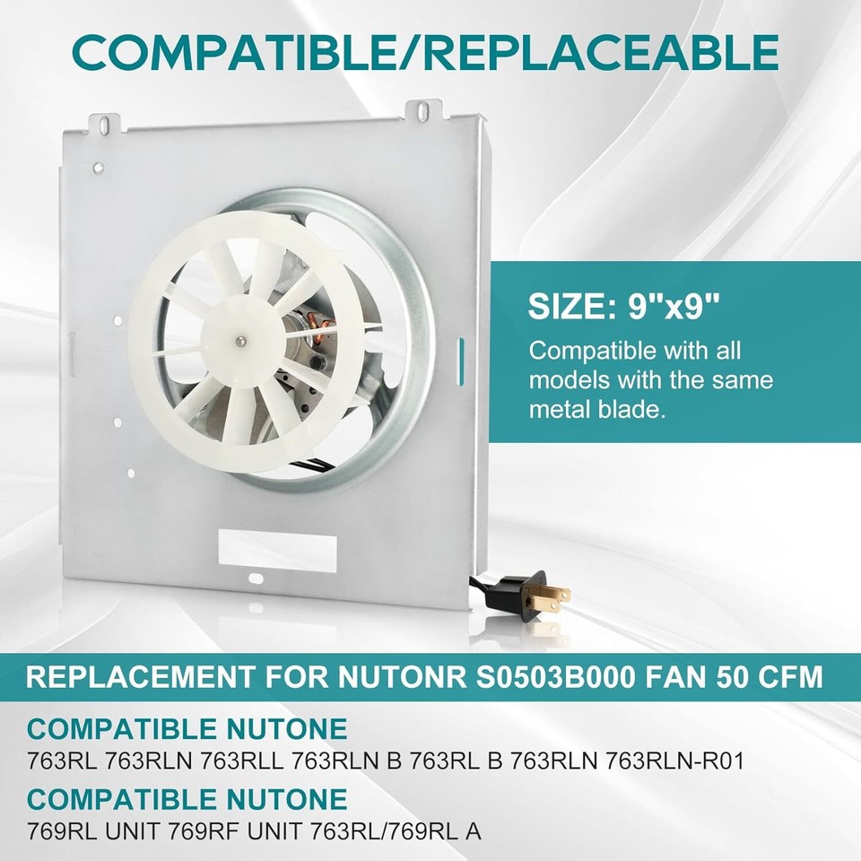 Bathroom Fan Motor Housing Kit For Broan-NuTone 663l/ 669l 763RL 763RLN ...