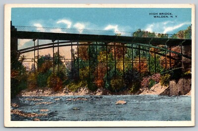 Walden New York High Bridge Postcard Wallkill Fall Colors | eBay