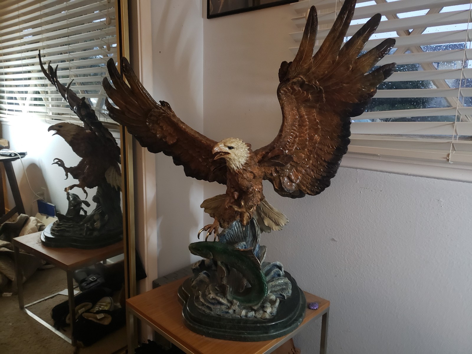 ED CHOPE The Fisherman ll Eagle Polychrome Edition Original Bronze ...