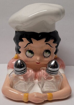 Vandor 1995 BETTY BOOP Ceramic Chef Dish Salt & Pepper Shaker Holder | eBay