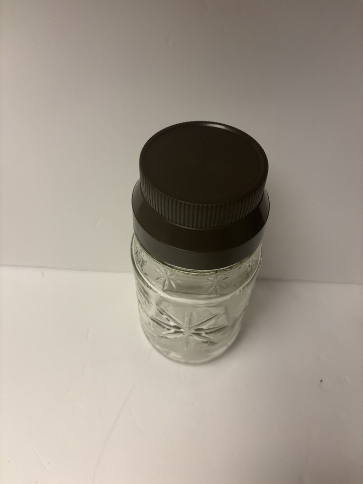 Vintage Glass Tang Jars With Plastic Lid Anchor Hocking Starburst CLEAN ...