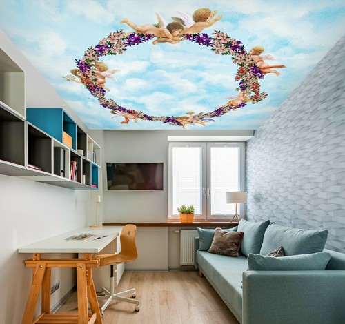 3D Angel Wreath A5094 Ceiling WallPaper Murals Wall Print Decal Deco AJ ...