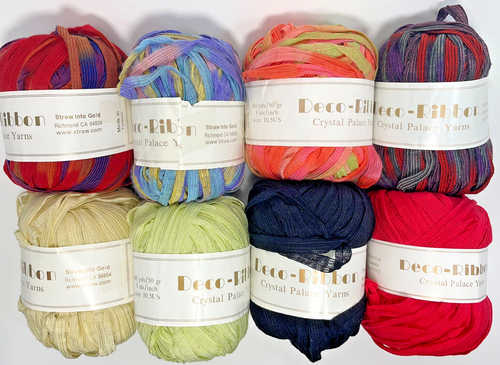 50 Crystal Palace Yarns Deco-Ribbon mixed balls 70% Acrylic ribbon ...