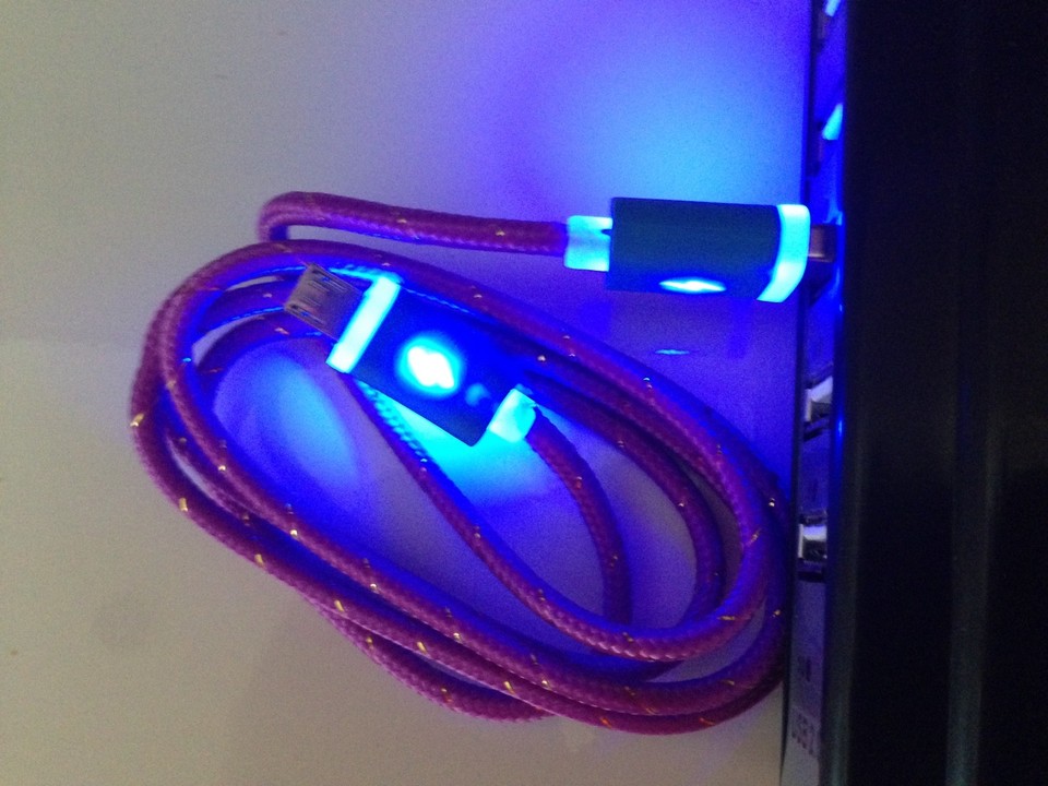 LIGHTED LED phone charger data cable for SAMSUNG LG HTC ZTE NOKIA ...