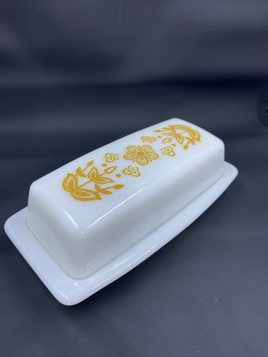Pyrex Butter Dish with Lid "Butterfly Gold" Pattern 72-B Great ...