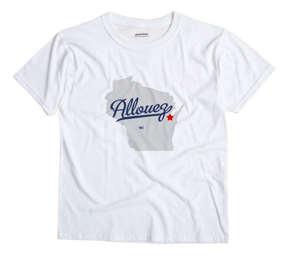 Allouez Wisconsin WI Wis Wisc T-Shirt MAP | eBay