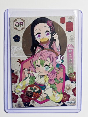 Mitsuri & Nezuko Demon Slayer QR Chibi Rare Holo Foil CCG DSQR18 | eBay