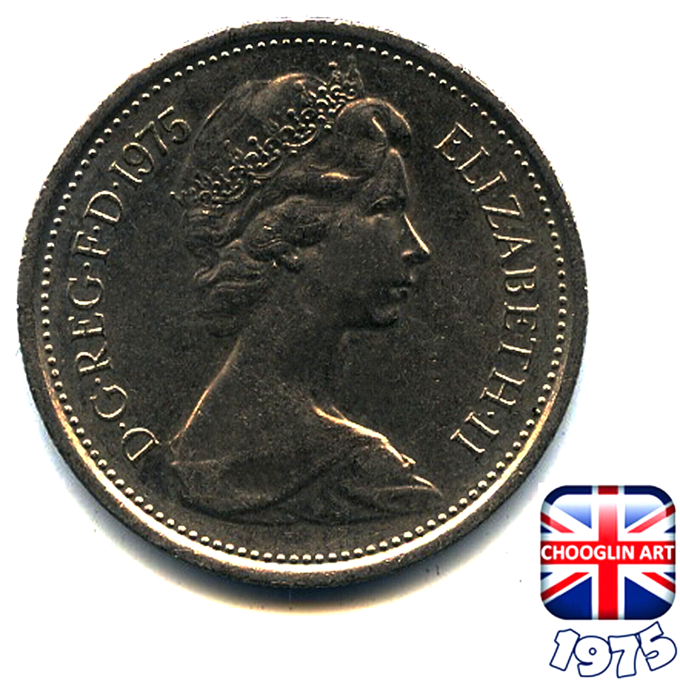 A BRITISH 1975 ELIZABETH II FIVE PENCE 5p coin, 50 Years Old! | eBay
