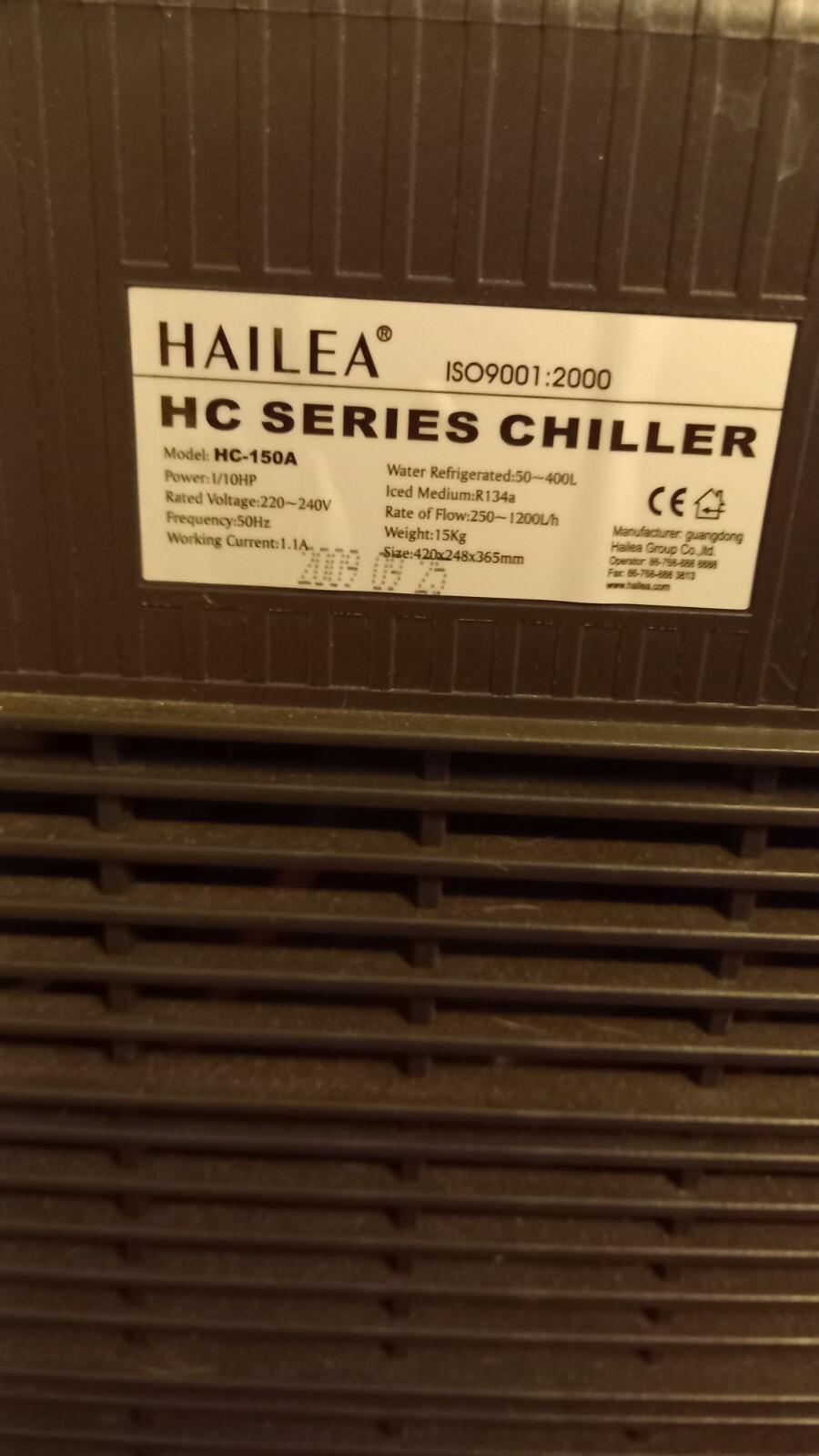 Hailea HC-150A 165W Aquarium Water Chiller 4049469079055 | eBay