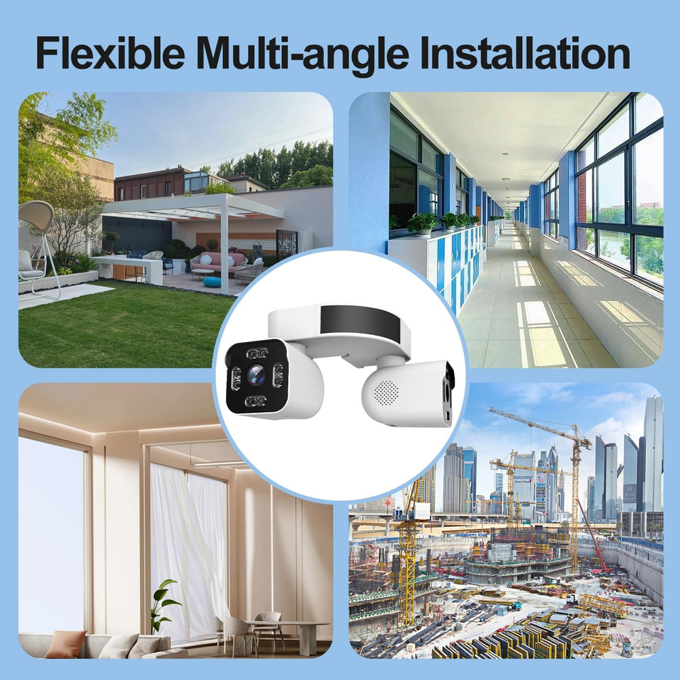 Dual Lens Outdoor Cameras 2.5K/5MP House Cameras Wired Plug-in ...