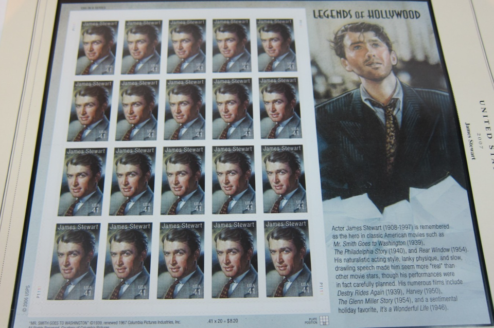 16 Legends of Hollywood Stamp Panes from 1995 thru 2010 USPS Stamp ...
