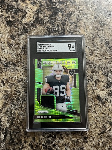 Brock Bowers 2024 Prizm Neon Green Pulsar Premier Jerseys Mem Card RC ...
