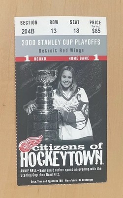 Kristen “Annie” Bell Ticket Stub Detroit Red Wings Kings Playoff R1 G1 ...