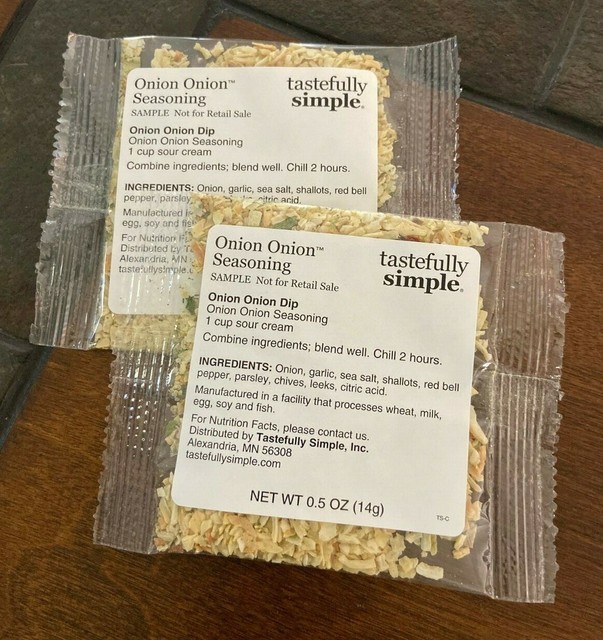 Tastefully Simple Onion Onion Seasoning Samples 2 pkg | eBay
