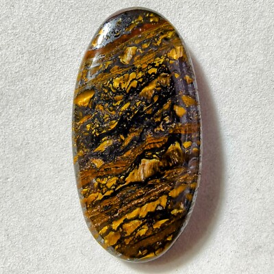 58 Cts Natural Iron Tiger Eye Cabochon Gemstone For Jewelry 39.7x20.1x6 ...