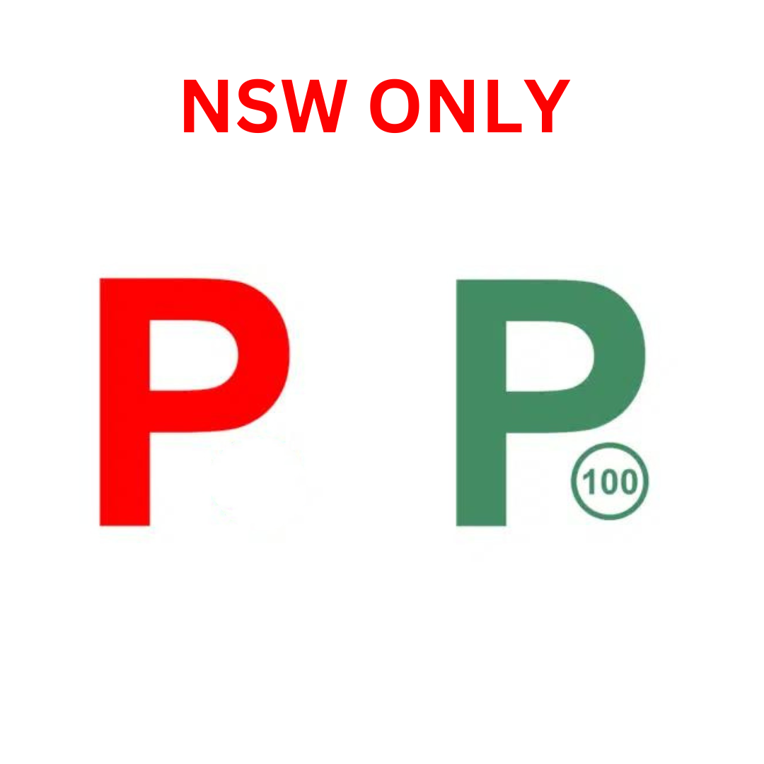 Pack of 2 Magnetic Green P 100 / Red P Plates Sign for New Driver White ...